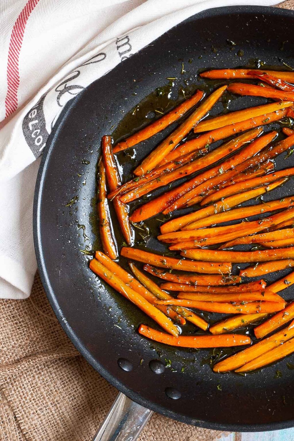 Sauteed Julienned Carrots in Maple Thyme Glaze - My Pure Plants