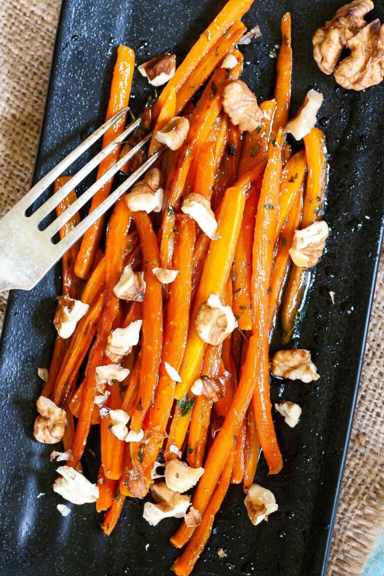 Sauteed Julienned Carrots in Maple Thyme Glaze - My Pure Plants