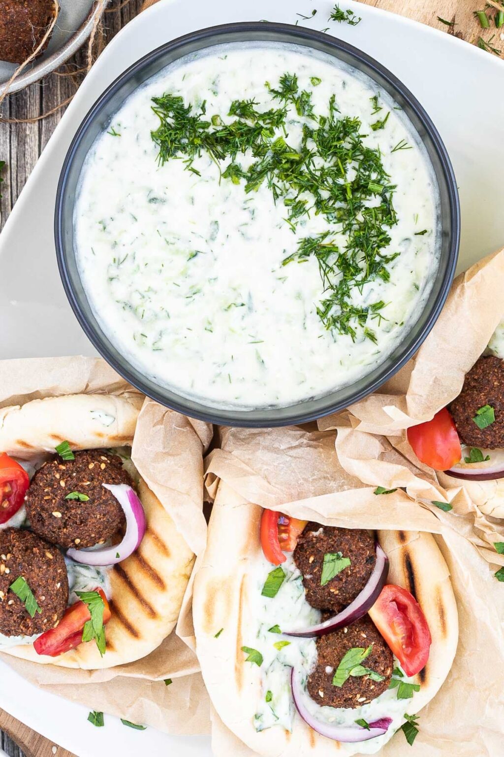 Falafel Gyros with Tzatziki - My Pure Plants