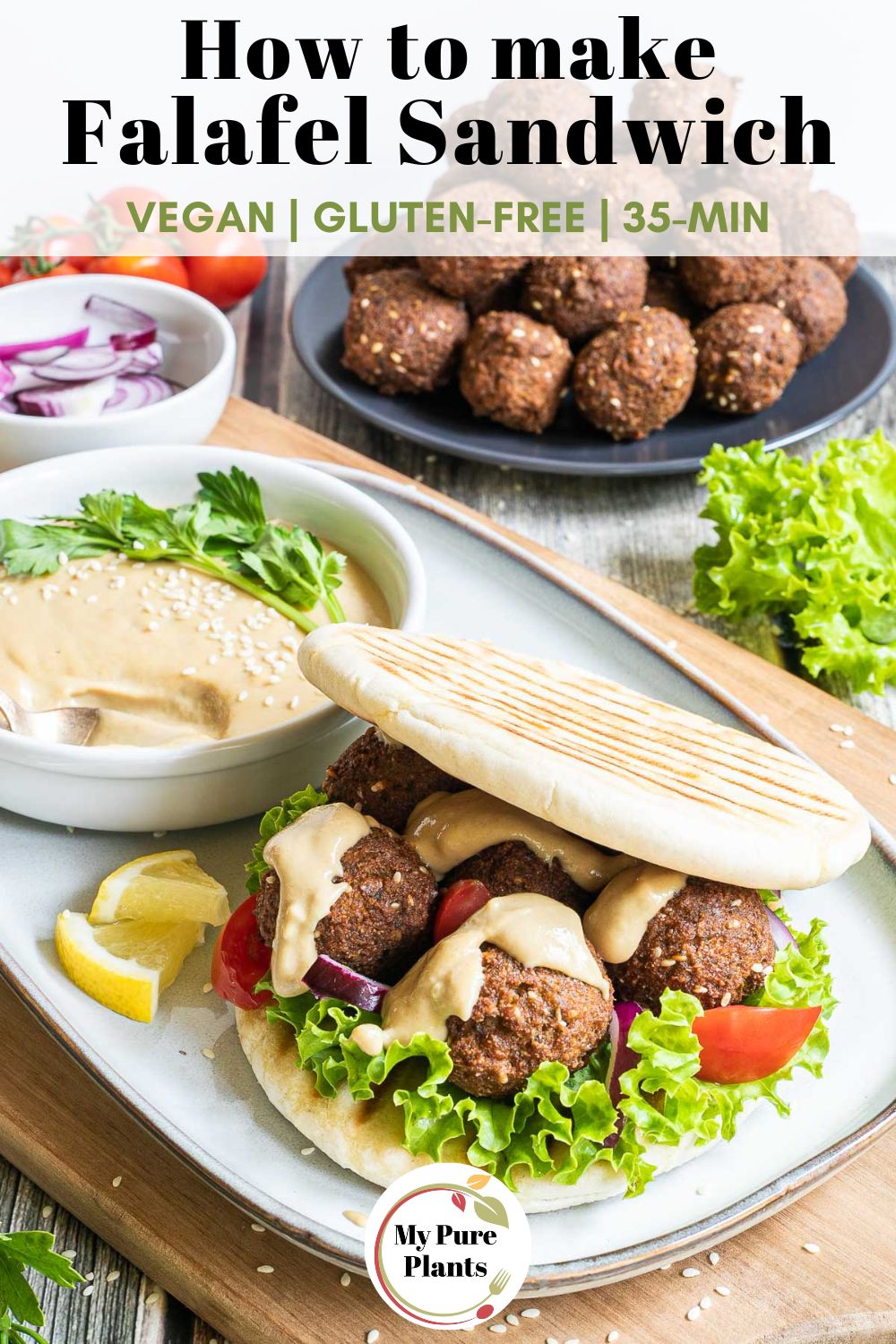 The Best Falafel Sandwich in Pita with Tahini - My Pure Plants